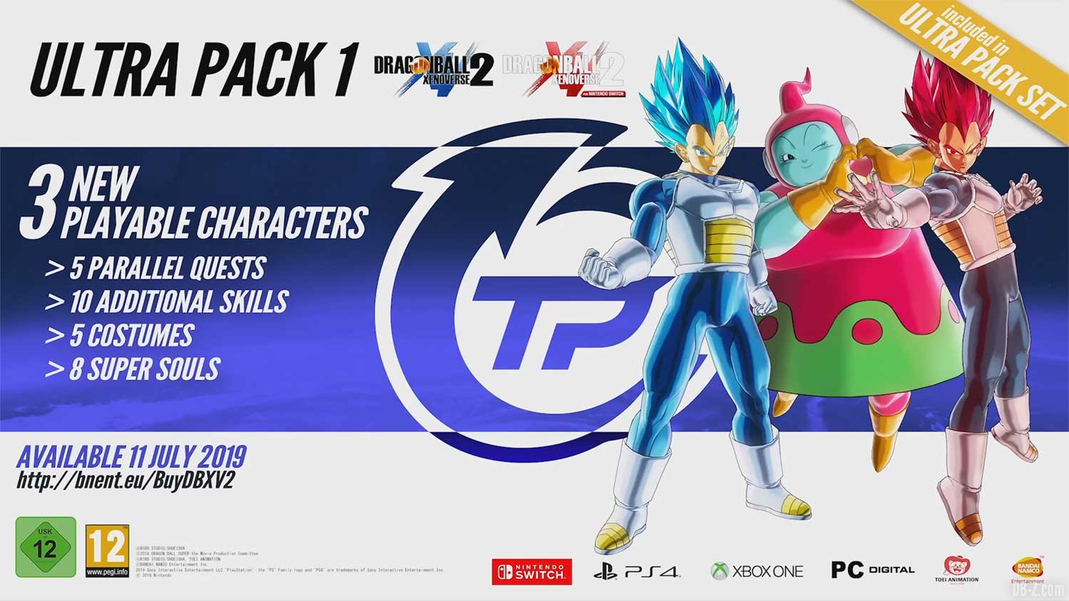 Dragon Ball Xenoverse 2 ULTRA PACK 1 : Trailer avec Vegeta SSG, SSGSS ...