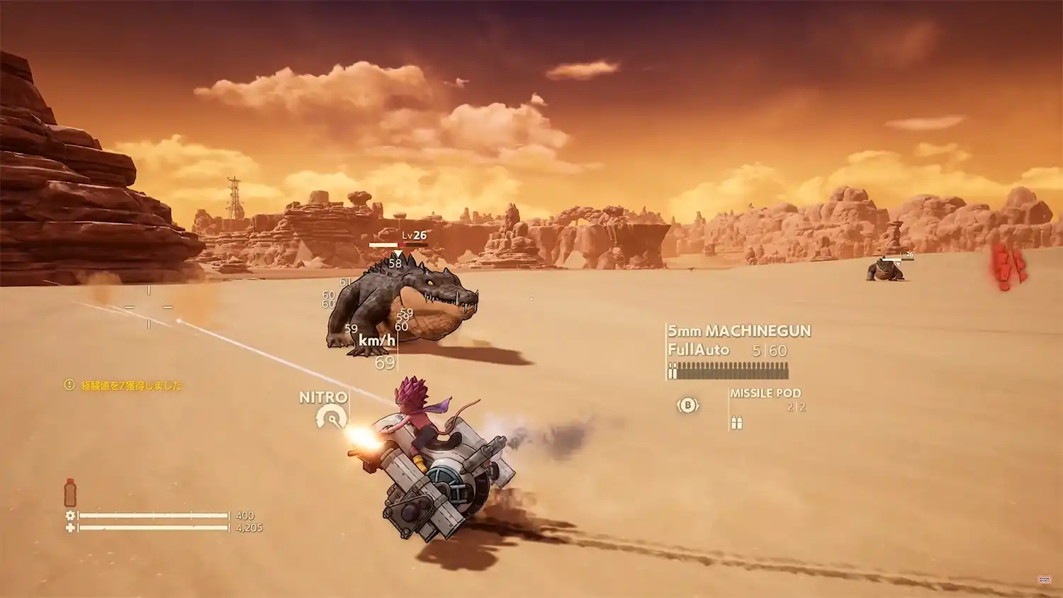 Sand Land : Gameplay de l'Uniride, un véhicule qui allie vitesse et ...